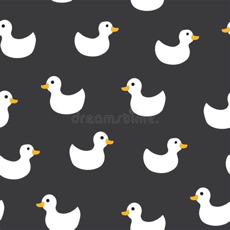 Cute Rubber Duck Seamless Pattern Cartoon Ducks Background Vector