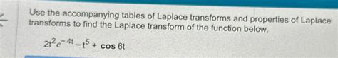 Solved Use The Accompanying Tables Of Laplace Transforms And