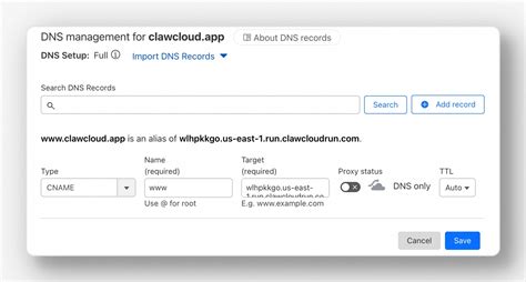 Custom Domain Clawcloud Run Documents