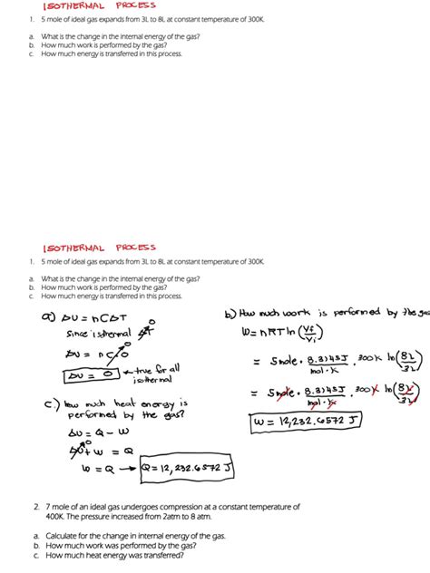 Sample Problems Thermodynamic Process Pdf
