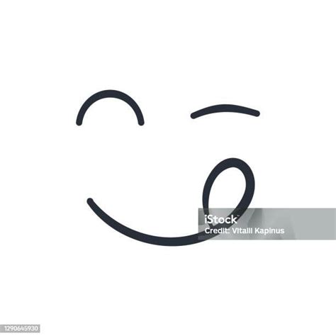 Gourmet Yummy Smiley Emoticon Mit Zunge Lecken Mund Leckeres Essen