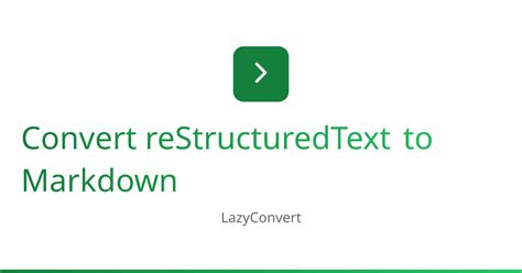 restructuredtext to markdown online converter [free]