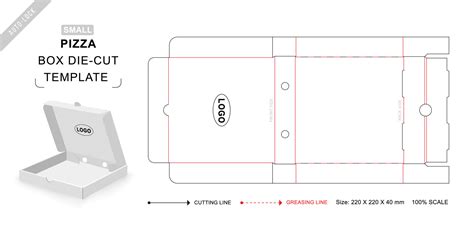 Small Pizza Box Die Cut Template 21737089 Vector Art At Vecteezy