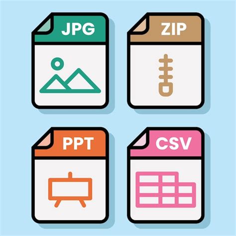 Premium Vector Document File Folder Download Vector Color Format Pdf Doc Xls  Zip Txt Png