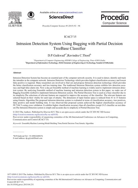pdf intrusion detection system using bagging with partial decision