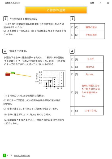中3理科基本問題集 単元1運動とエネルギー物理分野