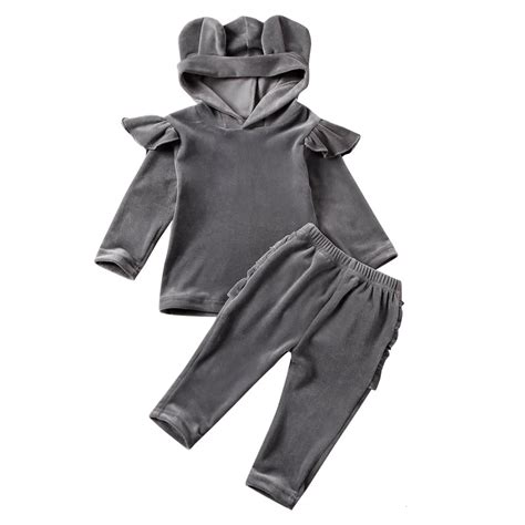 Комплект зимней плотной одежды для маленьких девочек комплект для отдыха из бархата толстовка