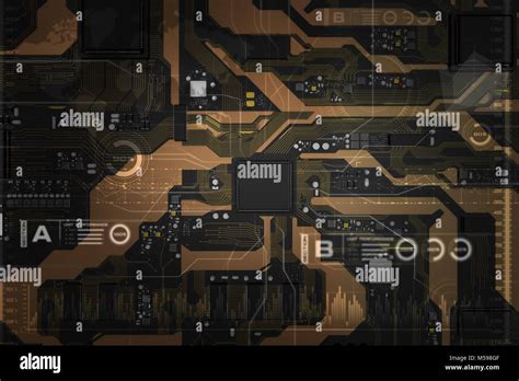 D Rendered Printed Circuit Board With Cpu Chipset Processor Electronic Element D Illustration