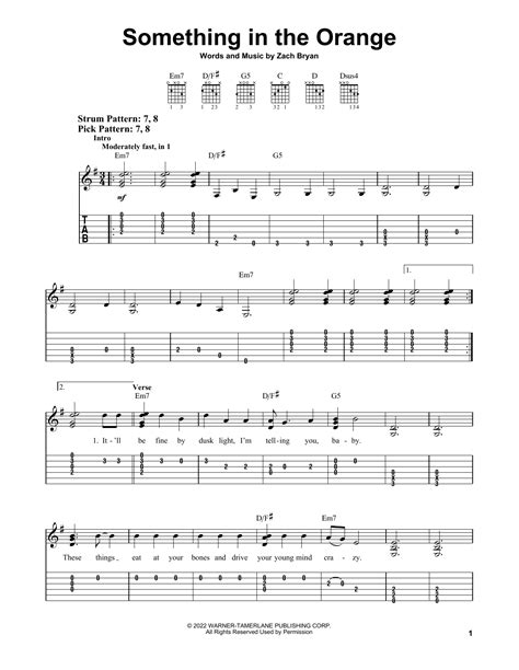 Something In The Orange By Zach Bryan Easy Guitar Tab Guitar Instructor