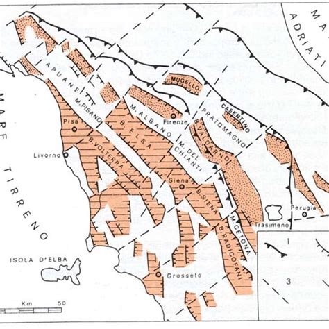 Carta E Sezione Geologica Schematica Dell Appennino Settentrionale