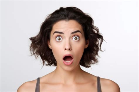 Premium Photo Shocked Expression Of Caucasian Woman
