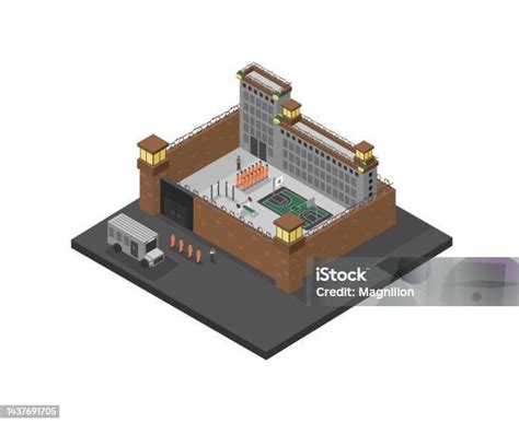 Prison Isometric Vector Stock Illustration Download Image Now