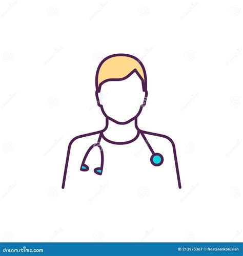 Trabajador Sanitario Rgb Color Icono Ilustración del Vector