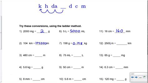 Physical Science Dimensional Analysis Unit Conversion Worksheet Answer Key