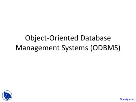 Object Oriented Database Management Systems Data Base Management