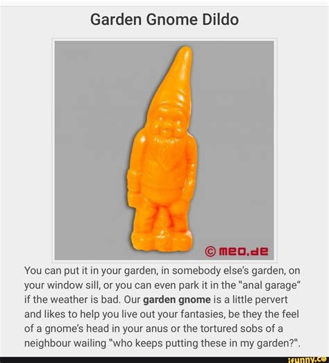 Garden Gnome Dildo You Can Put It In Your Garden In Somebody Elses