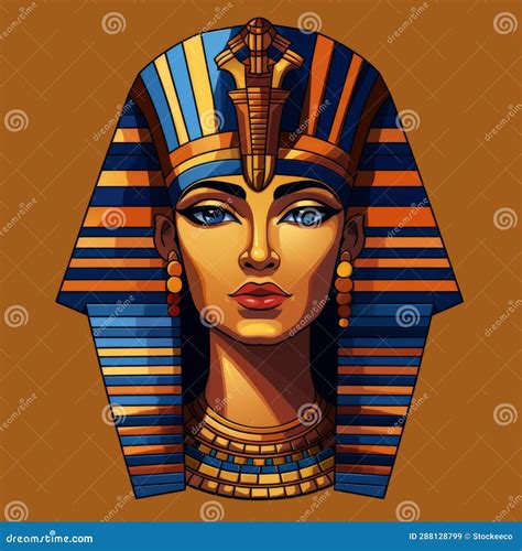 8 Bit Cairo Pharaoh A Colorful Twist On Tutankhamen Stock Illustration