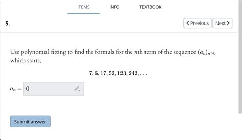 Solved Use Polynomial Fitting To Find The Formula For The