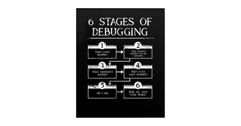 Coding 6 Stages Of Debugging Computer Programming Acrylic Print Zazzle