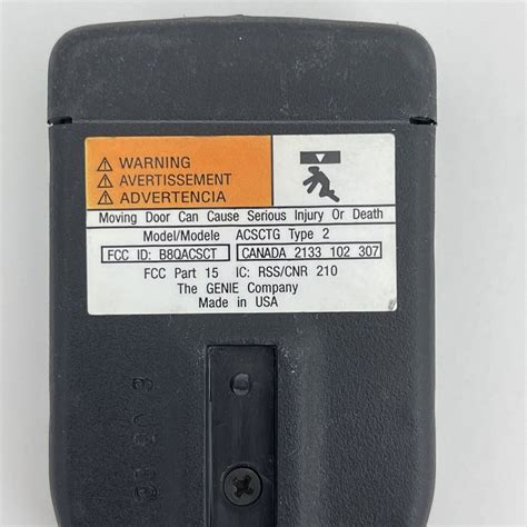 Oem Genie Intellicode Acsctg Type 2 Button Garage Door Remote Overhead