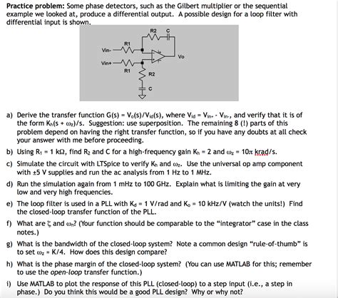 Solved Some Phase Detectors Such As The Gilbert Multiplier