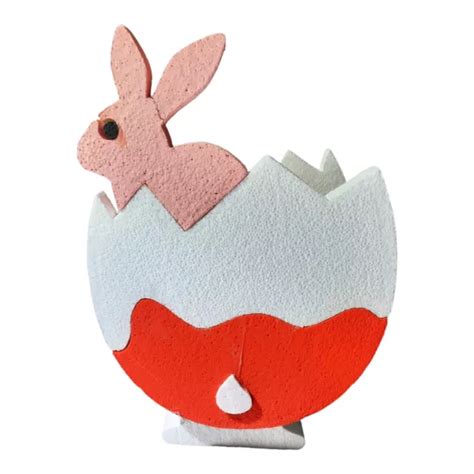 CESTO DI UOVA Di Pasqua Guscio Uovo Con Coniglietto Di Pasqua Porta Ovetti Cm EUR