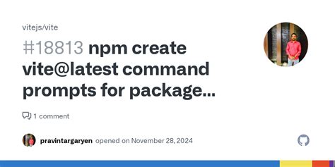 Npm Create Vitelatest Command Prompts For Package Name · Issue 18813 · Vitejsvite · Github