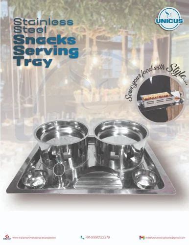 Stainless Steel Snacks Serving Tray At Piece Serving Trays In New Delhi Id