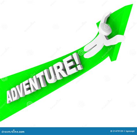 Adventure Person Riding Arrow Up Fun Excitement Stock Illustration