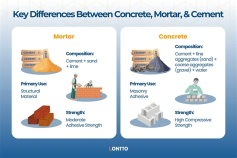 Mortar Vs Concrete Difference Between Concrete Cement And Mortar