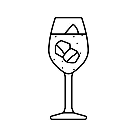 Spritz Cocktail Glass Drink Line Icon Vector Illustration 18998819