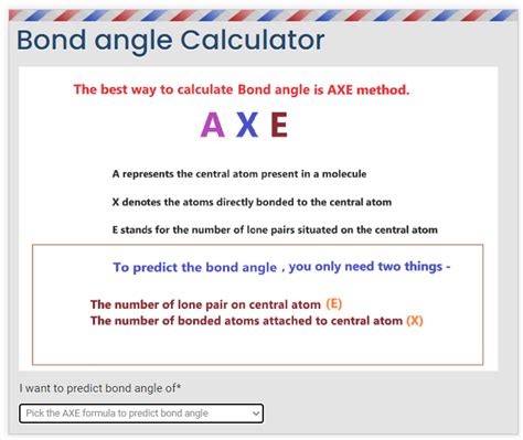 Bond Angle Calculator Chemistry