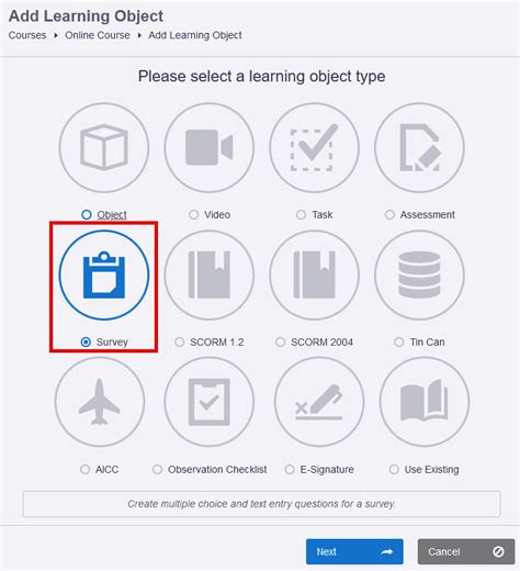 Survey Learning Object Absorb Help Center