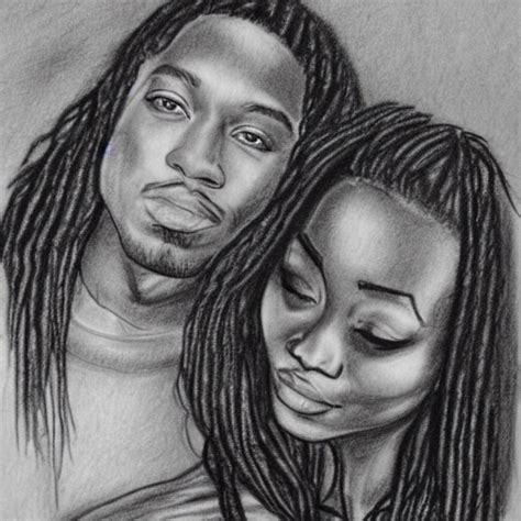 Draw A Black Couple Pencil Sketch Arthubai