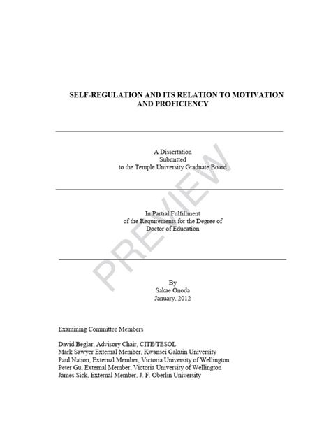 Profiency Onoda S 2012 Self Regulation And Its Relation To