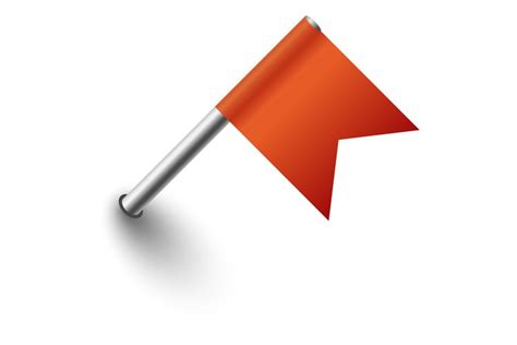 Red Flag Pin Realistic Metal Tack Mockup