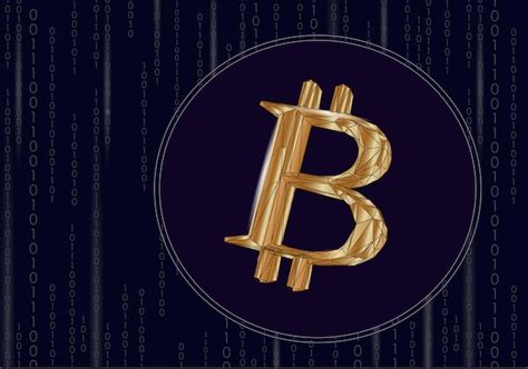 premium vector bitcoin symbol on data flow binary code golden