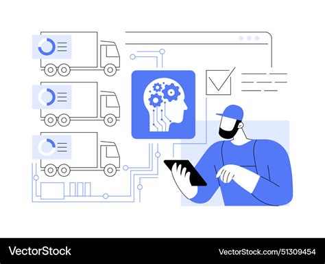 Ai Enhanced Fleet Management Abstract Concept Vector Image