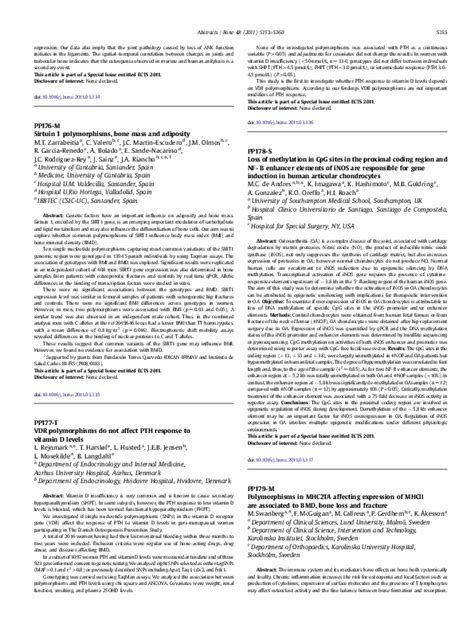Pdf Sirtuin 1 Polymorphisms Bone Mass And Adiposity