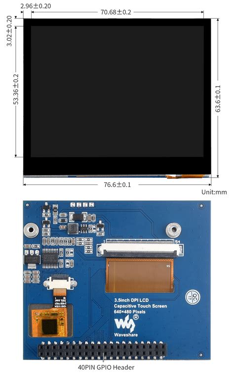 3 5inch Capacitive Touch Screen LCD For Raspberry Pi 640480 DPI IPS