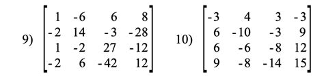 Solved Find The Determinants Of The Following Matrices By