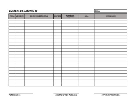 Formato De Salida De Material Pdf