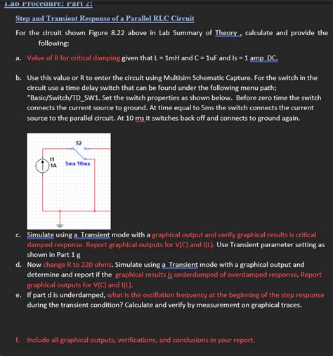 Step And Transient Response Of A Parallel RLC Chegg