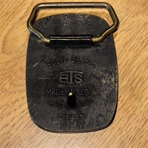 Vintage 1976 Bts Solid Brass Belt Buckle Flying Ducks Gem