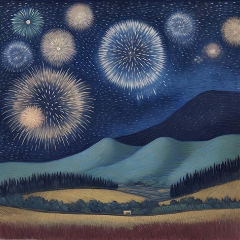 Premium Photo Fireworks With Night Sky Generative Ai