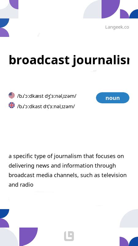 Definition And Meaning Of Broadcast Journalism Picture Dictionary