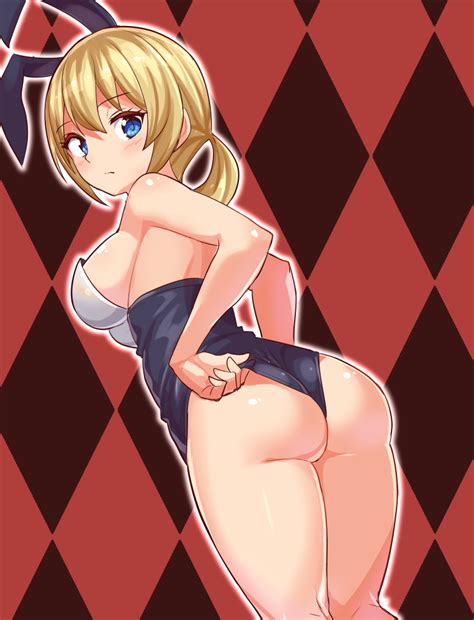 Rule 34 Blonde Hair Blue Eyes Bunny Ears Bunnysuit Cougar1404 Tagme