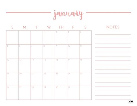 January Calendar Template January 2046 Blank Printable Calendar