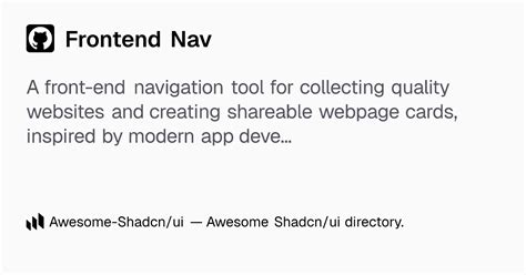 Frontend Nav Curate Front End Resources And Generate Shareable Web Cards Effortlessly