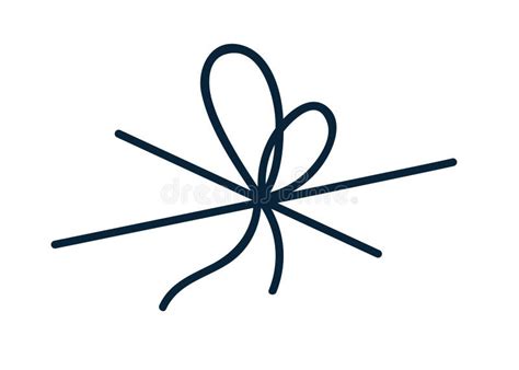 String Bow Decorative Knot Tied Cord Lace Loops For Gift Adornment Stock Illustration